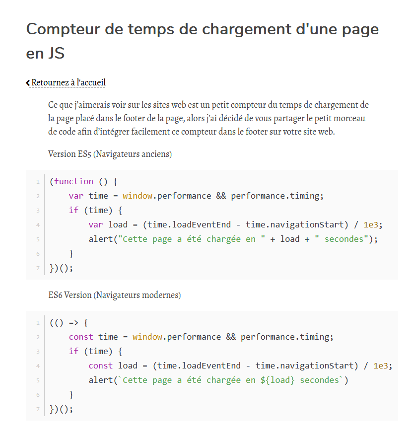 Compteur de temps de chargement d’une page en JS | Alexandre’s Blog